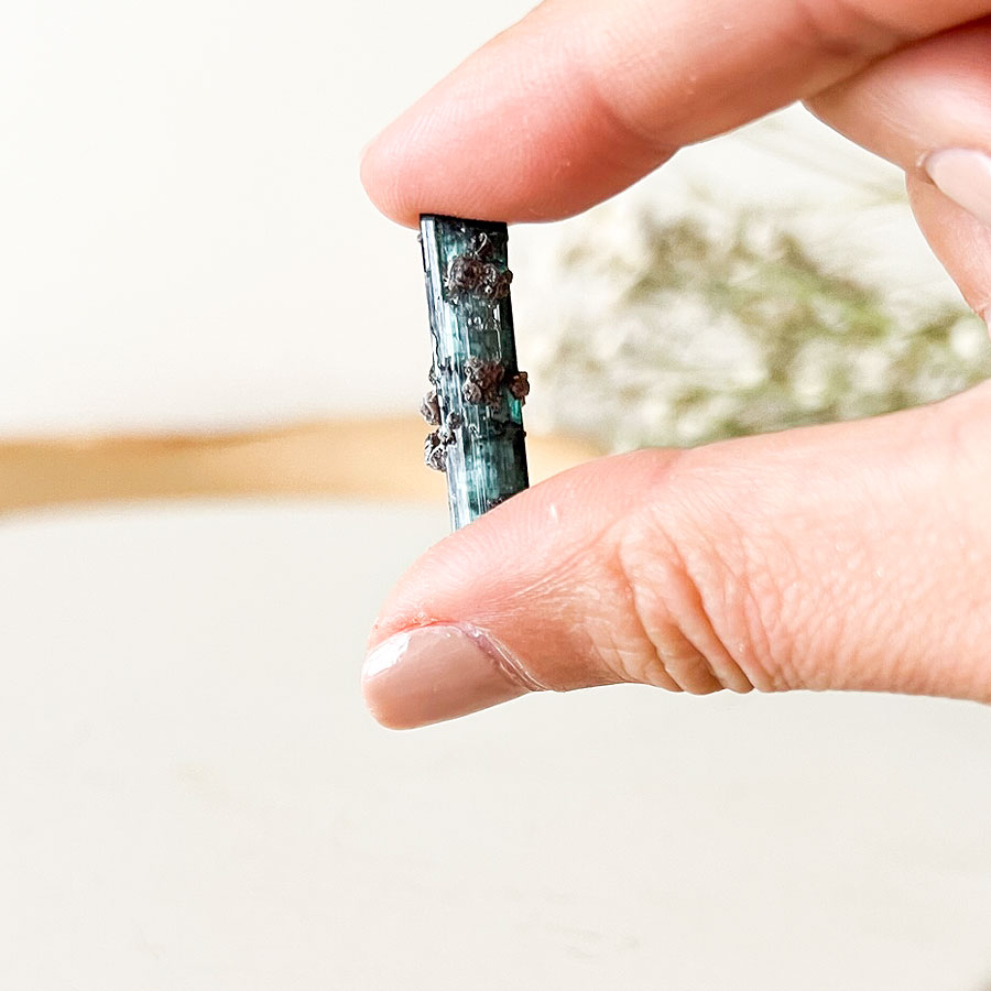 Turmalina Azul com lepidolite - Variedade muito rara de turmalina - N1