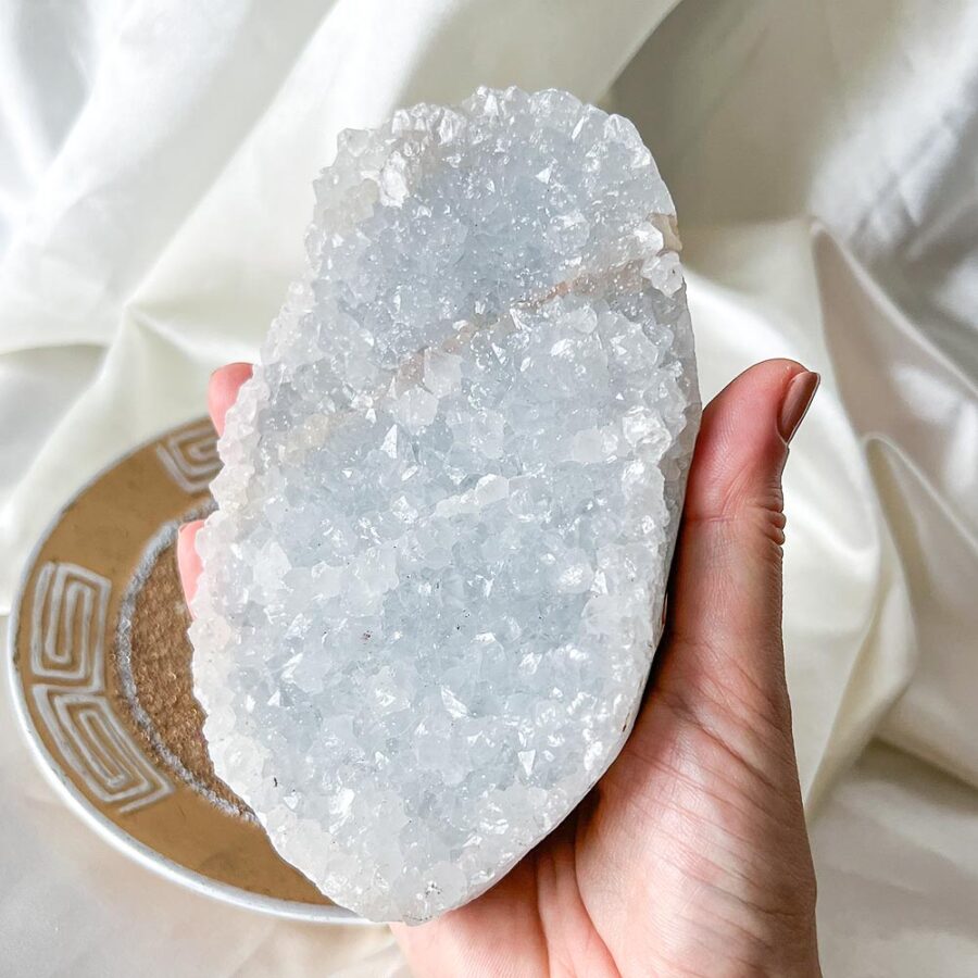 Drusa de calcedónia Azul - Loja de Cristaloterapia Surya Cristais